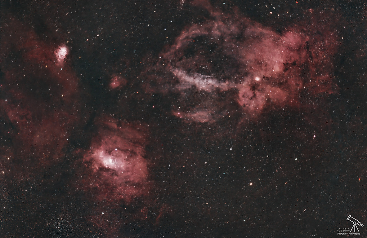 Bubble & Lobster claw nebula | Backyard Astroimaging